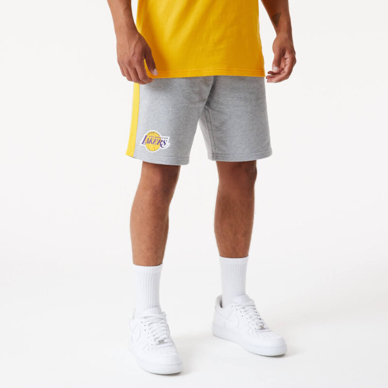 New Era NBA LA Lakers Side Panel Shorts - Grey · Slide Culture